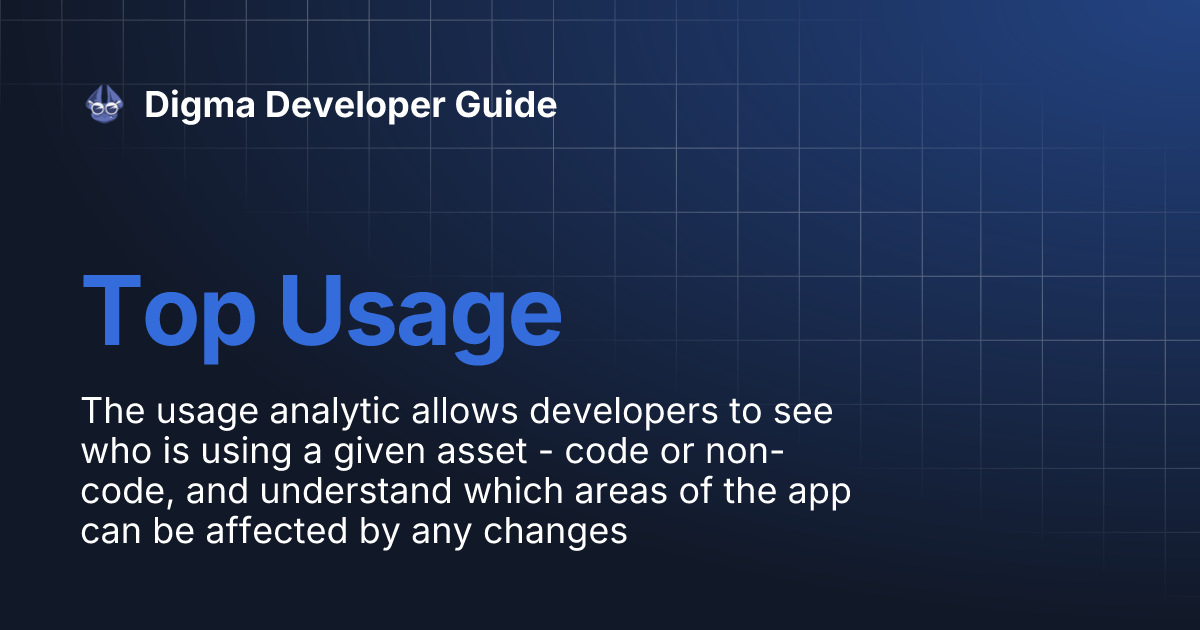Top Usage | Digma Developer Guide
